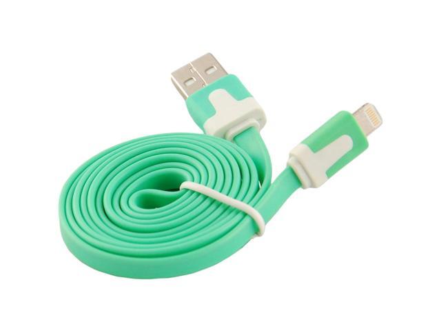 Flat Tangle-Free USB Data Sync Charging Cable for iPhone Green - Newegg.com