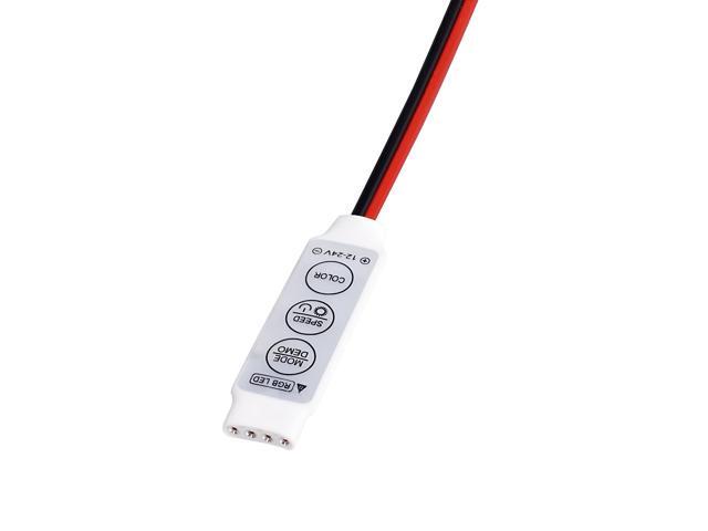 ABI 4-Pin Mini RGB LED Controller 3-Key Dimmer for LED Strip Lights 12V ...