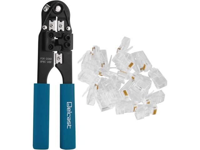 Delcast CP-8A RJ-45 Crimping Pliers, Crimp, Cut and Strip Tool with 25 ...