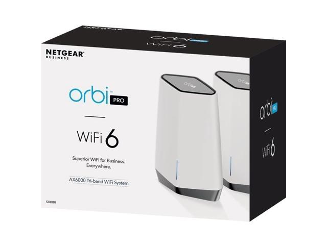NETGEAR Orbi Pro WiFi 6 Business Tri-band Mesh AX6000 System with 1 ...
