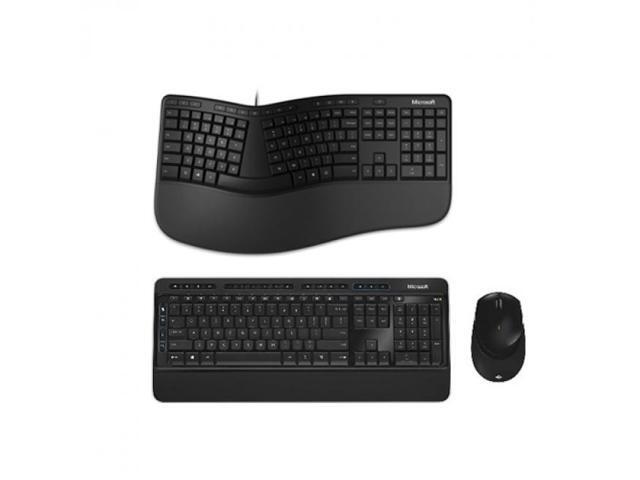 Microsoft Ergonomic Keyboard Black + Microsoft Wireless Desktop 3050 ...