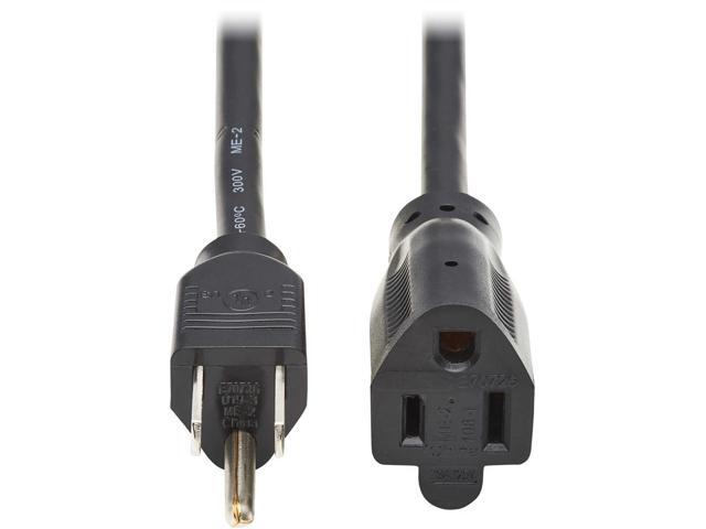 Tripp Lite 1ft Power Extension Cord NEMA 5-15P to NEMA 5-15R Black ...