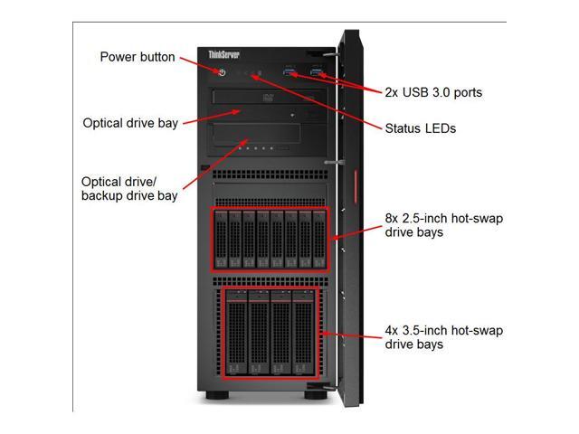 Lenovo ThinkServer TS460 70TT0023UX 4U Tower Server - 1 x Intel Xeon E3 ...