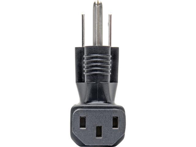 Tripp Lite Down-Angled Nema 5-15P To C13 Power Cord Adapter - 10A 125V ...
