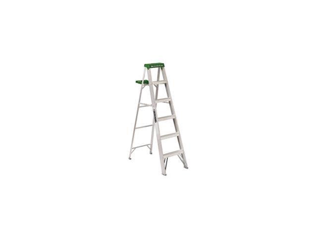 Louisville #428 Folding Aluminum Step Ladder 6 ft 5-Step Green AS4006 ...
