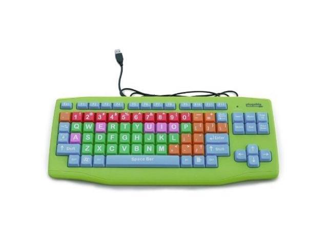 Plugable USB Kids Computer Keyboard with Extra-Large Color-Coded Keys ...