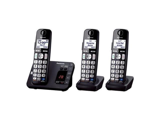 Panasonic KX-TGE233B Expandable Cordless Phone with Large Keypad- 3 ...