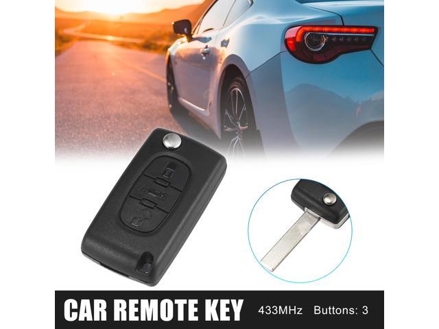 3 Key Buttons 433MHz Fob Entry Car Remote Key Replacement for Peugeot ...