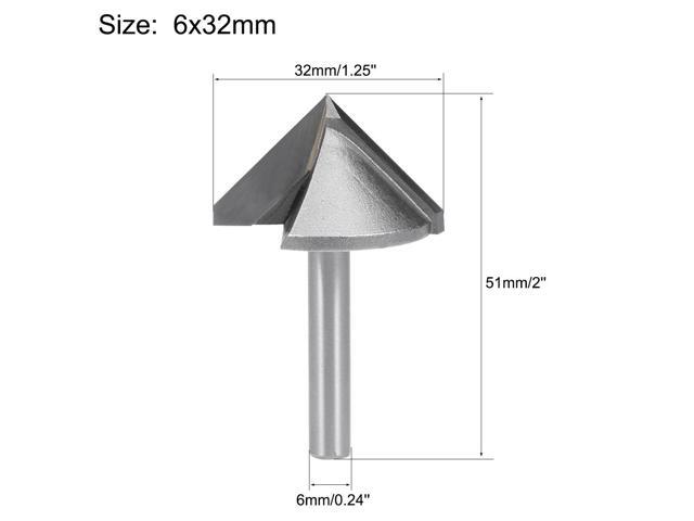 Router Bit 6mm Shank 32mm Dia. 90 Degree V-Groove End Mill Tungsten ...