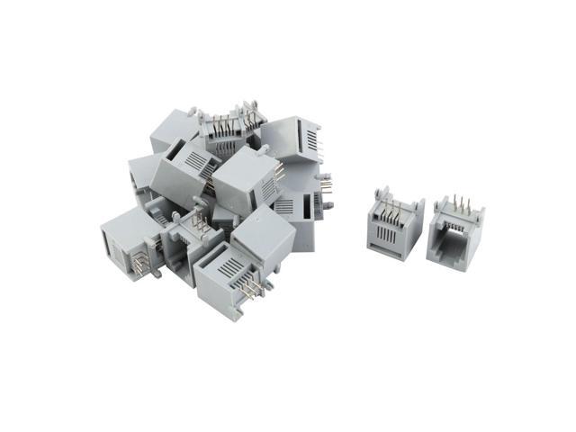 RJ12 6P6C Female PCB Mounting Modular Jack Plug Phone Network Connector ...