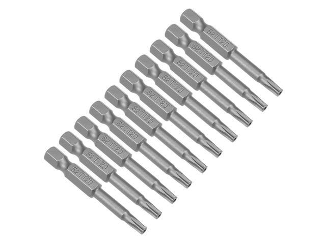 10pcs 50mm 1/4'' Hex Shank T20 Magnetic Torx Head Security Driver Bits ...