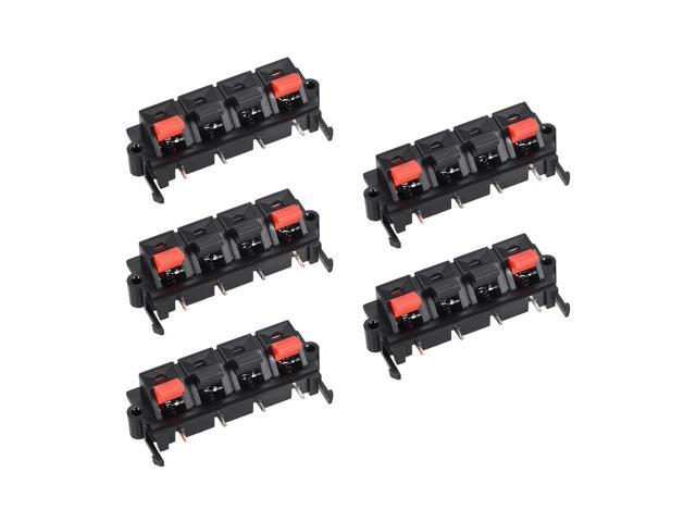 4 Way Spring Speaker Terminal Clip Push Release Connector Audio Cable ...