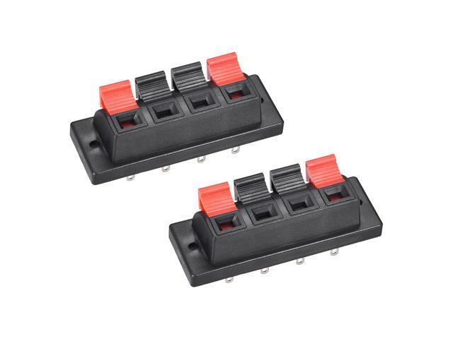 4 Way Spring Speaker Terminal Clip Push Release Connector Audio Cable ...