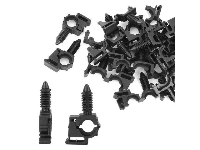 20pcs 40.6mm Black Plastic Car Wiring Harness Moulding Retainer Clip ...