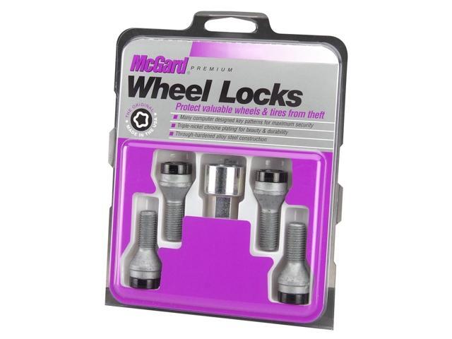 McGard 27305 Chrome/Black Bolt Style Cone Seat Wheel Lock Set (M14 x 1. ...