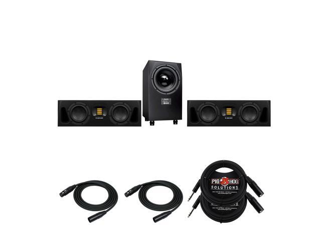 ADAM Audio A44H Two-Way Midfield Speaker (Pair) with ADAM Audio Sub10 ...