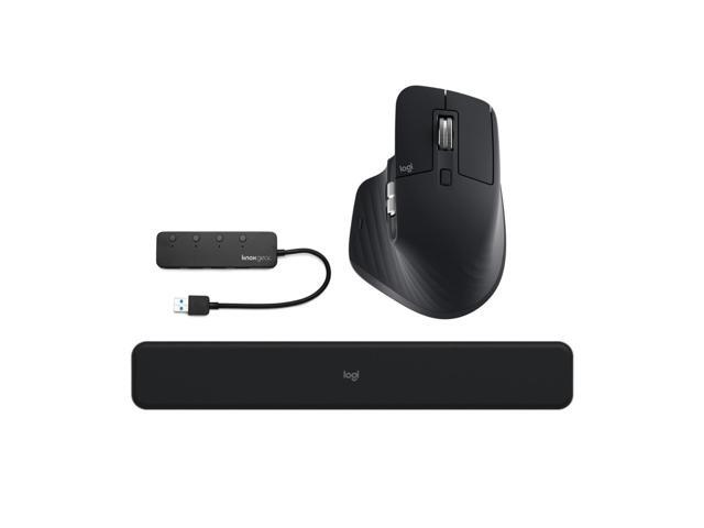 Logitech MX Master 3S Mouse (Black) Bundle with MX Palm Rest and 4-Port ...
