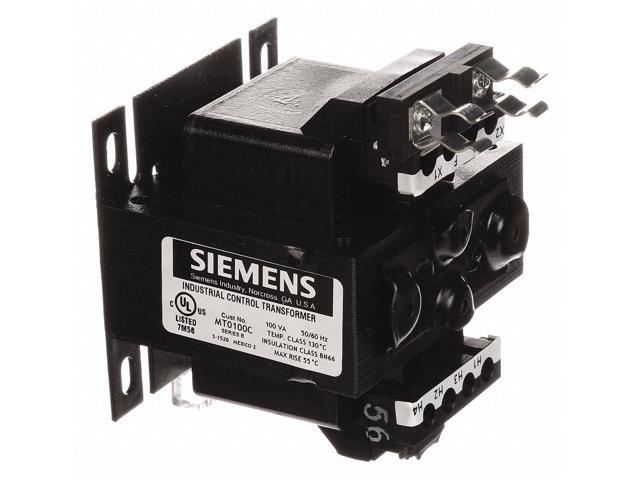 SIEMENS MT0100C Control Transformer, 100 VA, 24V AC, 120/240V AC ...