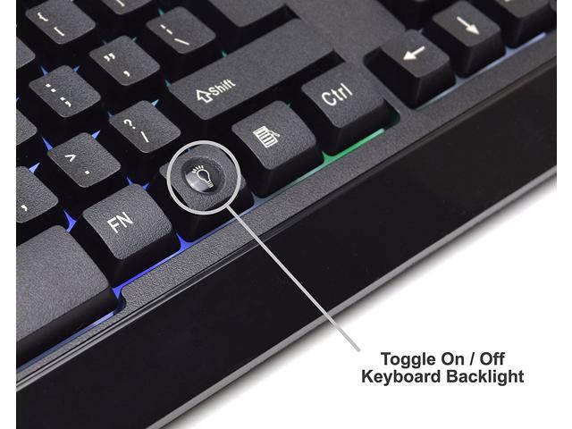 Rii RK300 Rainbow RGB Backlit Gaming Keyboard, 104 Keys USB Wired ...