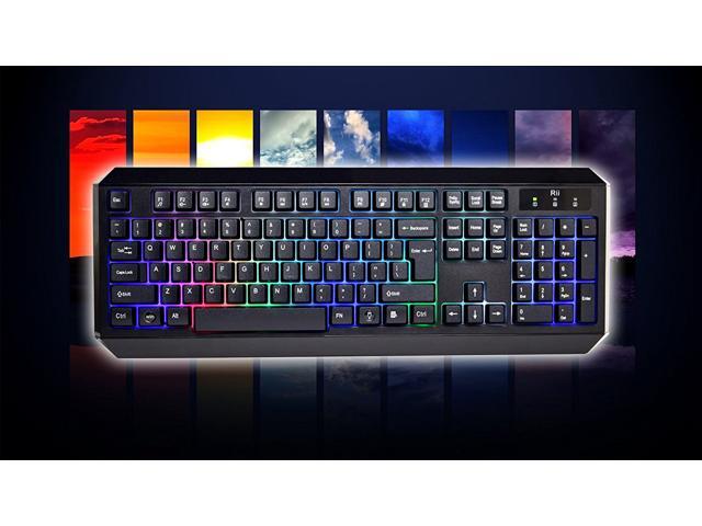 Rii RK300 Rainbow RGB Backlit Gaming Keyboard, 104 Keys USB Wired ...
