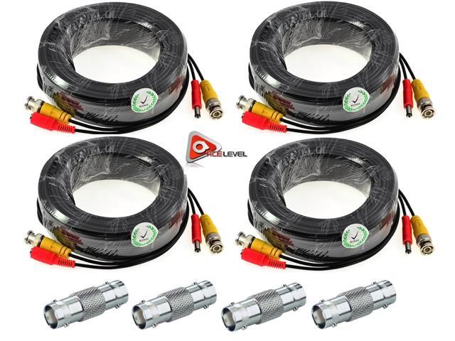 ACELEVEL 4 PACK PREMIUM 100Ft.THICK BNC EXTENSION CABLES FOR Q-SEE ...