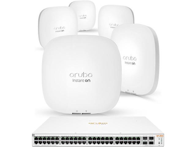 Aruba Instant On 1930 48G Class4 PoE 4SFP/SFP+ 370W Switch + 5 Instant ...