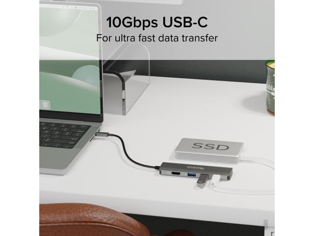 Plugable USB C Hub Multiport Adapter, 4 in 1, 100W Pass Through ...
