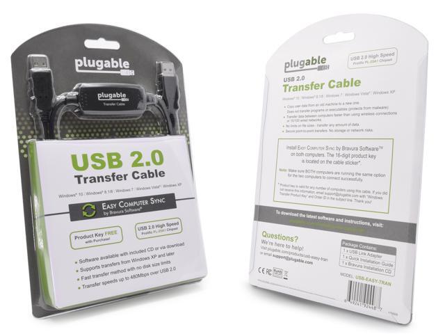 Plugable USB Transfer Cable, Unlimited Use, Transfer Data Between 2 ...