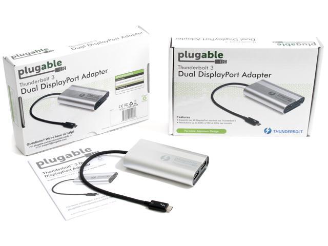 Plugable Thunderbolt 3 to Dual DisplayPort Output Display Adapter for ...