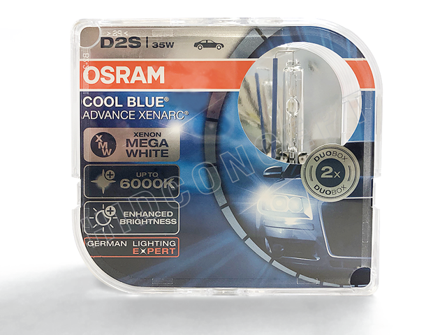 D2S - Osram 6000K Cool Blue Advance (66240CBA) HID Xenon Bulbs - Pack ...