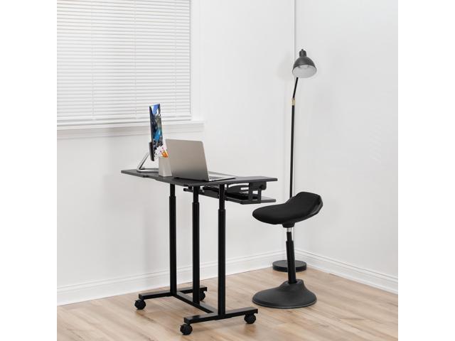VIVO Mobile Height Adjustable Stand Up Desk Cart with Sliding Keyboard ...