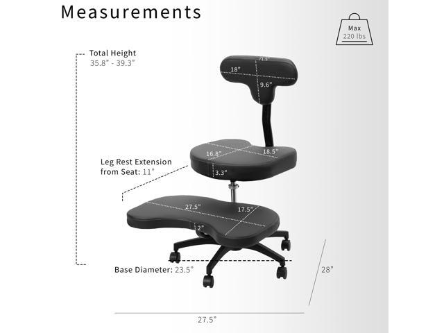 VIVO Ergonomic Cross Legged Swivel Chair with Wheels, Adjustable Stool ...