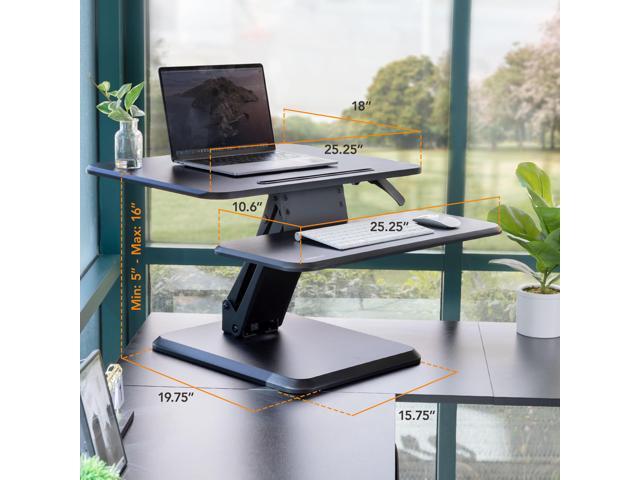 Mount-It! 25"W Standing Adjustable Desk Converter Black (MI-7957 ...