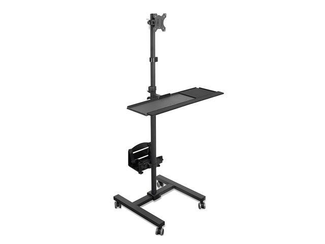 Mount-It! Rolling Computer Cart | Mobile Workstation with Tray Monitor ...