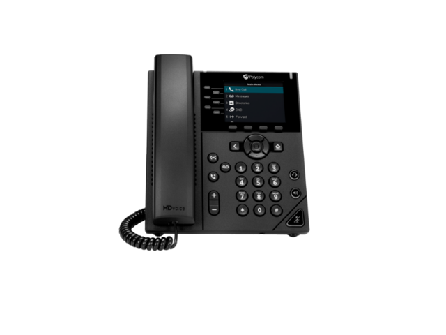 Polycom VVX 350 6-Line Mid-range Color IP Desktop Phone, Part# 2200 ...