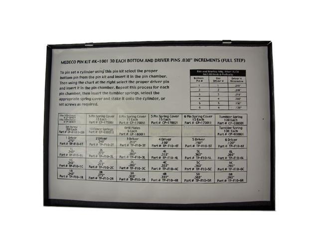 Medeco K-1001 Pinning Kit For The Original 10-50 Series F/S Pins ...