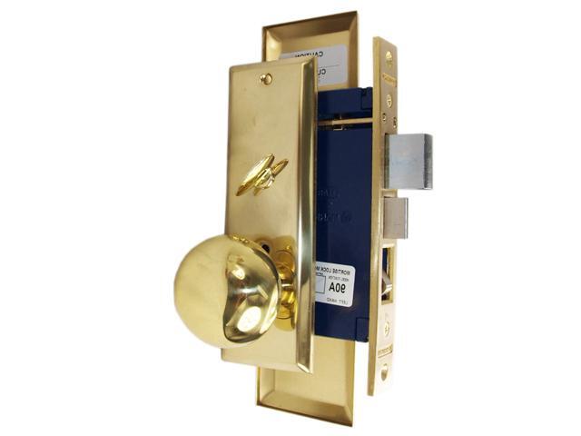Marks New Yorker 9NY10A/3, Polished Brass Right Hand Mortise Entry Lock ...