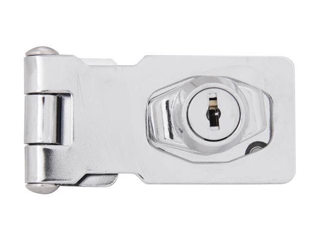 Tuff Stuff, 3525, 2-1/2" Polished Chrome Key Cylinder Keyed Hasp Lock ...