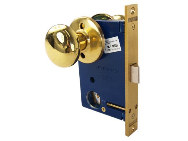 Marks 22DW/3-W-LH Polished Brass Left Hand Ornamental Knob Rose Mortise ...