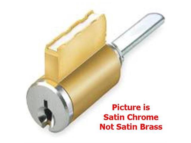 Ilco 15395FA-04 Satin Brass US4 Solid Brass Replacement Key-In-Knob / Lever Cylinder Lock With ...