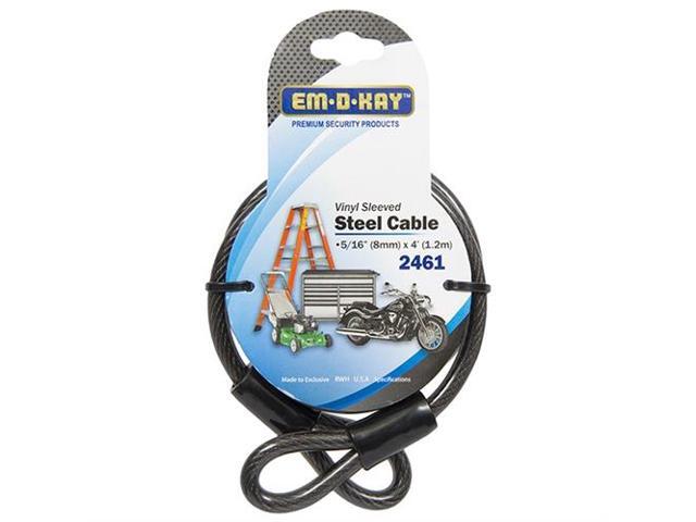 Em-D-Kay 2461 Vinyl Sleeved 5/16" x 4' Steel Cable Bike Lock - Newegg.com