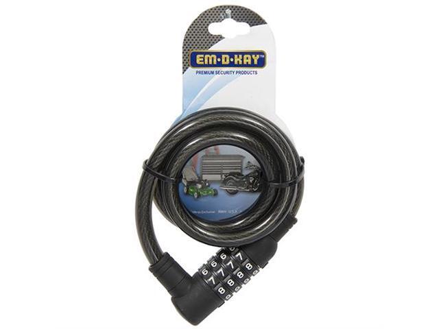 Em-D-Kay 2471 Vinyl Sleeved 7/16" x 40" Steel Cable Bike Lock With 4 ...