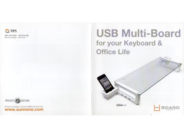 UBOARD SMART - Tempered Glass Monitor Stand Shelf USB Multiboard for ...