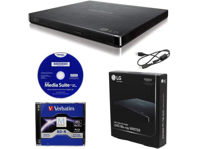 LG BP60NB10 Portable 6X Ultra HD 4K Blu-ray Burner External Drive with ...