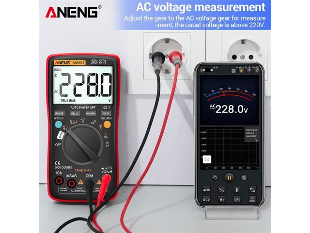 ANENG AN9002 Bluetooth Digital Multimeter 6000 Counts Professional ...
