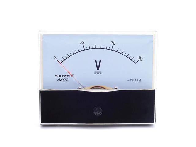ELECALL 30V Square DC Voltage Panel Meter DC Voltmeter 44C2 Analog ...