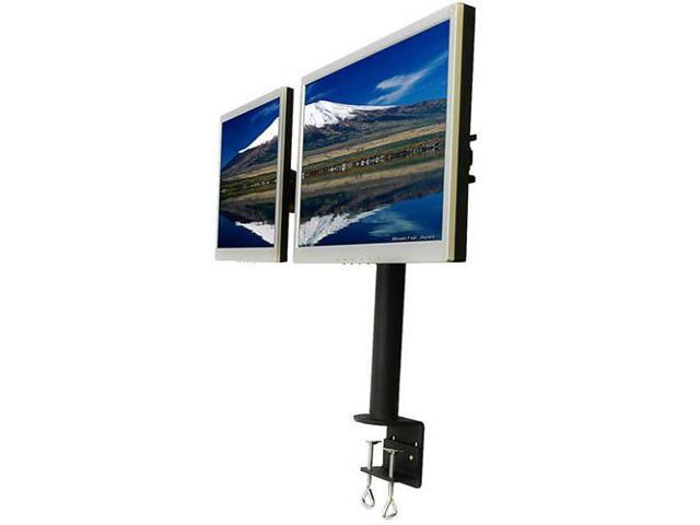 MonMount Dual Monitor Stand Straight-Arm Clamp-Style Holds up to 30 ...