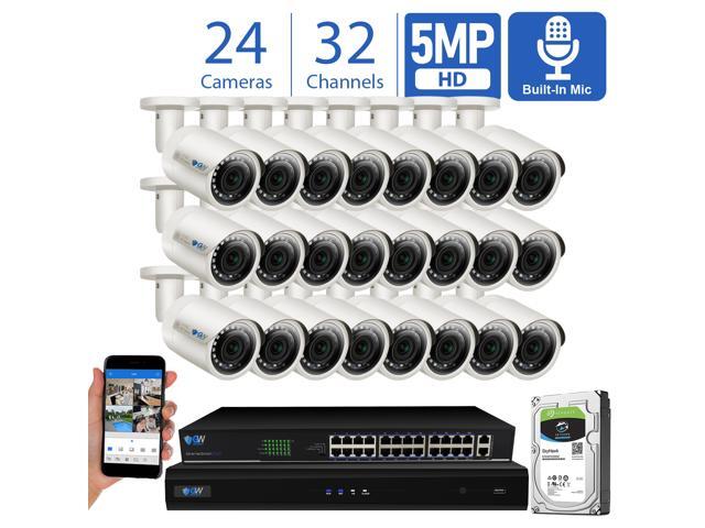 GW Smart AI PoE IP Video & Audio Security Camera System, 32CH 4K NVR ...