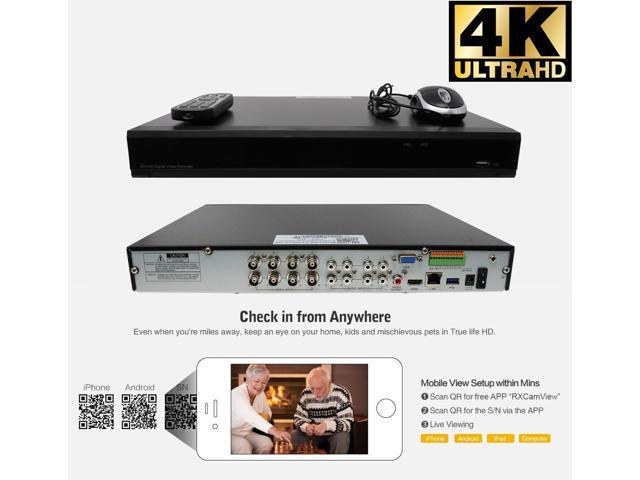 GW Security 8 Channel 4K DVR 5MP CCTV AI Surveillance System with 8 x 5MP HD 1920p AI Face/Human ...