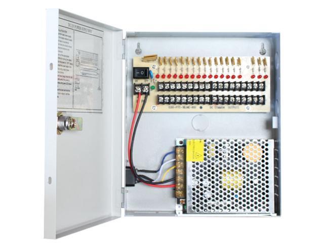 GW 18 Channel 15 Amp Security Camera Power Box PTC Fuse Protection for ...